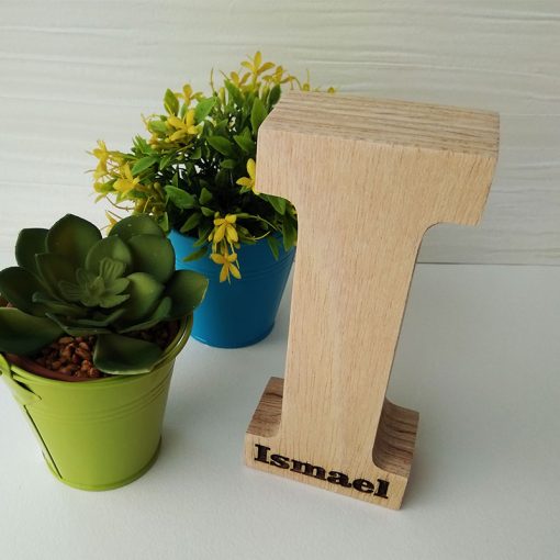 Letra I con el nombre de Ismael - Decoraletras